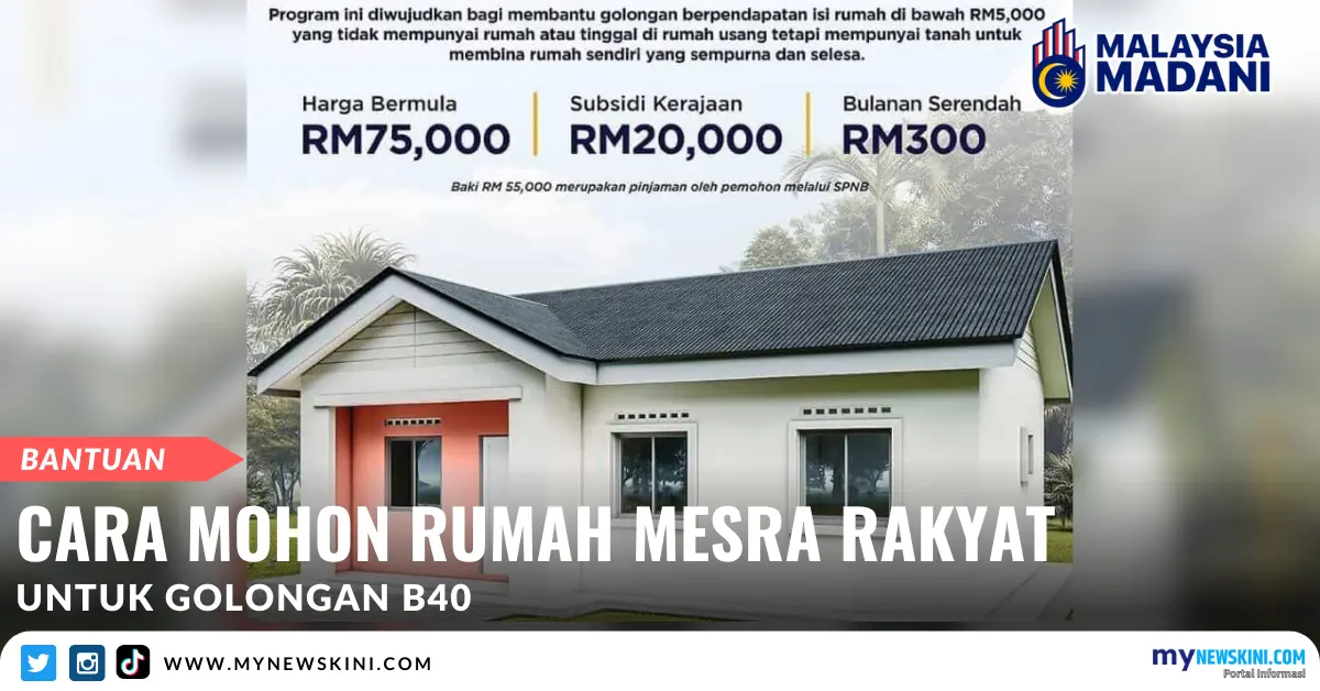 Cara Mohon Rumah Mesra Rakyat (RMR) | Mynewskini 2024